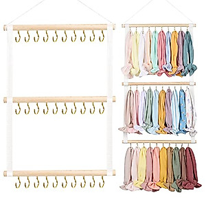 POVETIRE Headband Holder Head Bands Organizer for Girls, Baby Headbands Hair Accessories Organizer Storage Wall Hanging Decor for Nursery Toddler Girls Room
