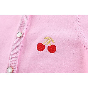 Mud Kingdom Knit Sweater Outfits for Toddler Girls Cute Cherry Pink 4T
