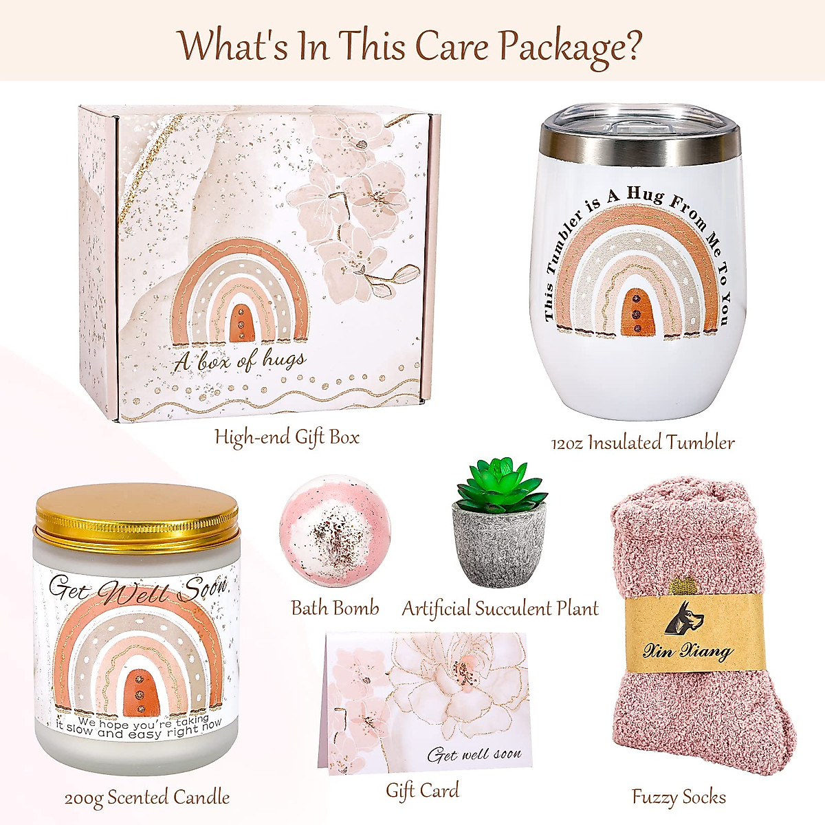 Get Well Soon Gifts for Women，Care Package For Women Get Well Soon Gifts Baskets Feel Better Soon Gifts Sympathy Gifts Thinking of You Birthday Gifts for Women Sick Friends