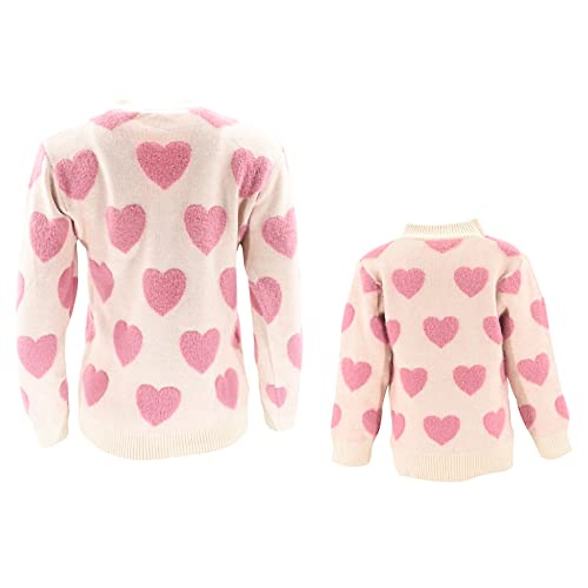 Unique Baby Womens Mommy and Me Valentines Crewneck Knit Sweater (Lrg, Grey)