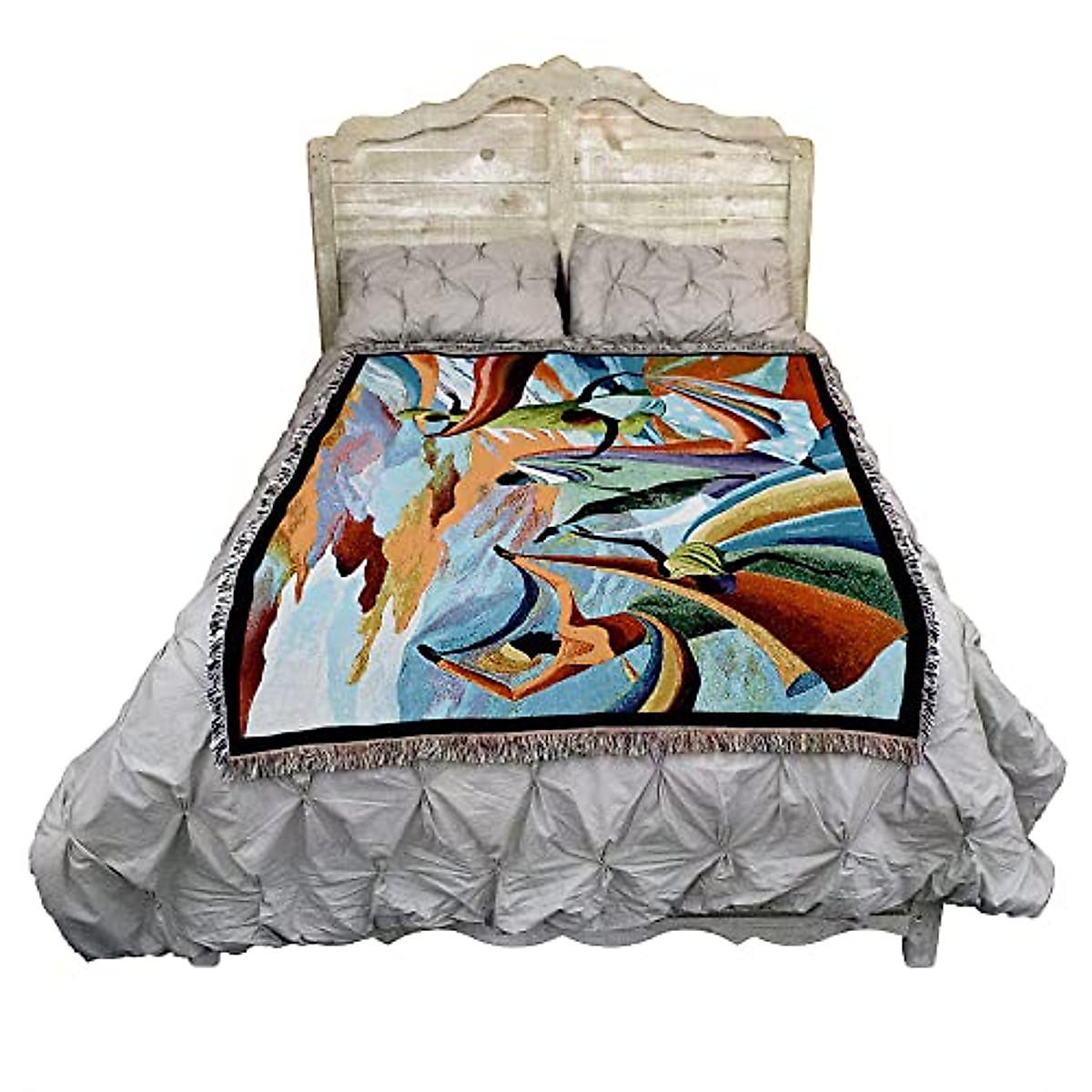 Pure Country Weavers Skydancer Blanket - African Cultural Gift Tapestry Throw Woven from Cotton - Made in The USA (72x54)