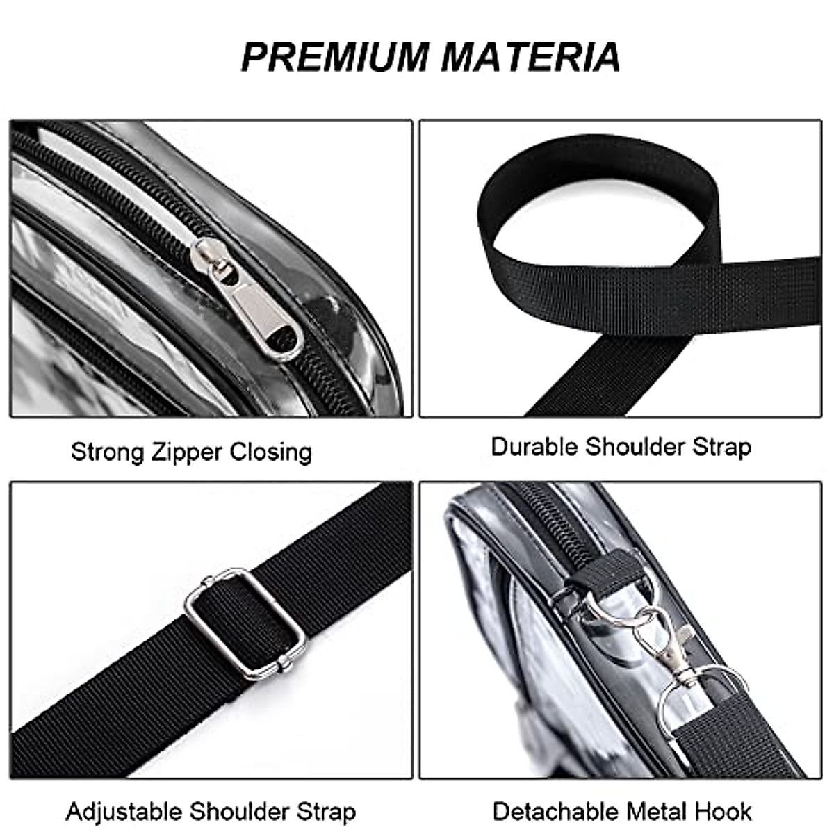 Clear Bag Stadium Approved,Clear Crossbody Purse Bag with Adjustable Strap for Women, Clear Stadium Bags for Concerts Sports Events, Festivals