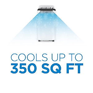 BLACK+DECKER Portable Air Conditioner, 5,000 BTU SACC/CEC (8,000 BTU ASHRAE 128) for Rooms Up To 350 Sq. Ft., Portable AC with Full Function Remote Control & Window Kit, BPT05WTBA, White