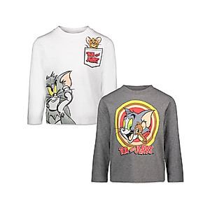 Warner Bros. Tom and Jerry Big Boys 2 Pack Long Sleeve Graphic T-Shirt 10-12 Multicolored