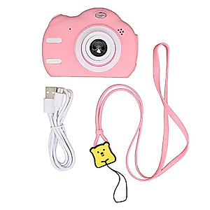 Kids Digital Cameras, 2.4 Inch Multifunction Support Memory Card A2 Childrens Digital Cameras Kids Pink Cartoon Design for Travel
