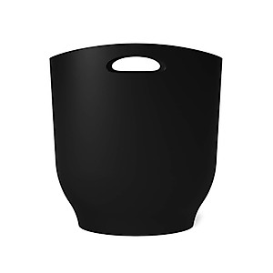 Umbra Harlo, 2.4 Gallon, Black Sleek & Stylish Bathroom Trash Can, Small Garbage Bin Wastebasket for Narrow Spaces at Home or Office, 2-1/2 Gallon Capacity, 7 x 13 x 12 (1012181-040)