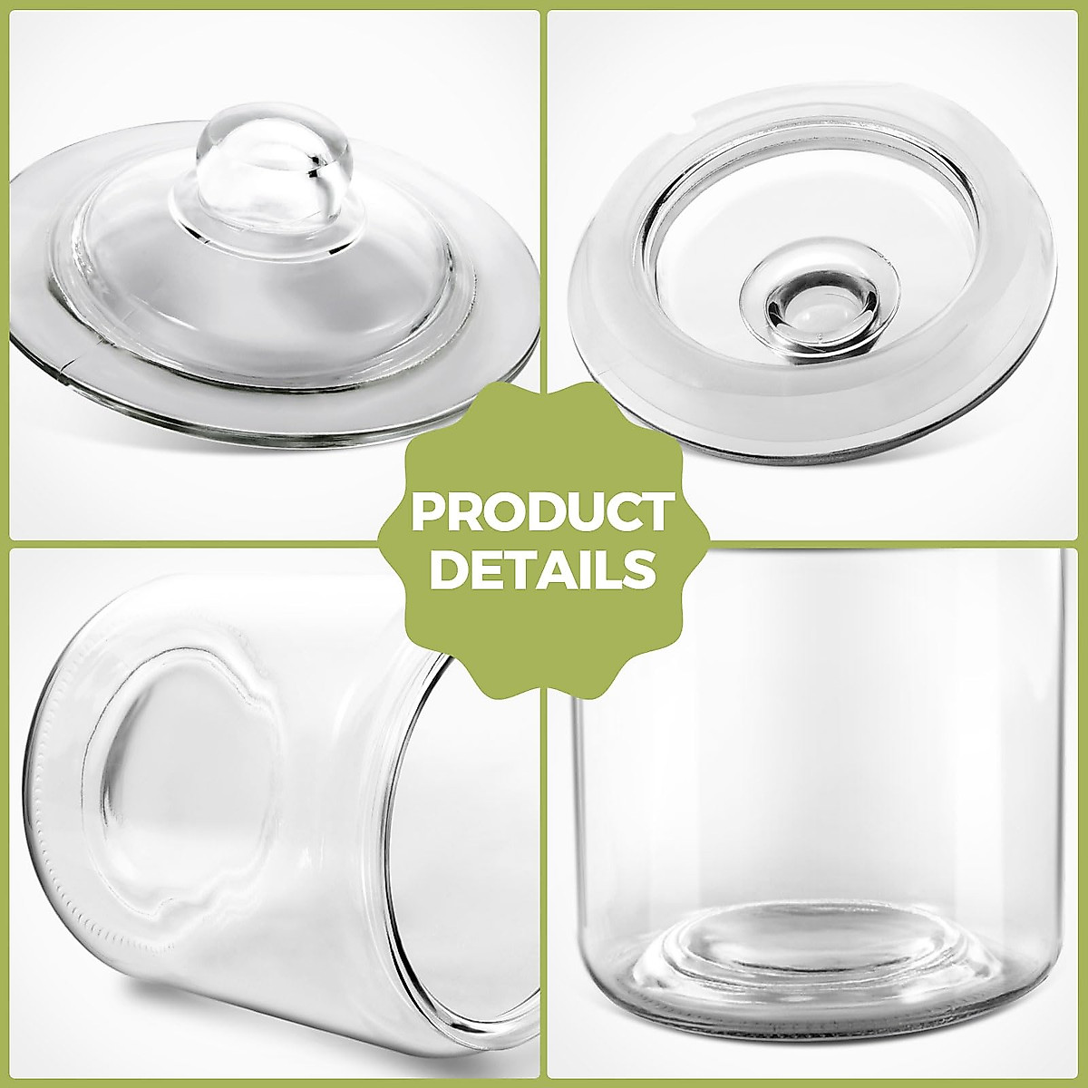 Masthome 1 Gallon Glass Jar with Lid,Large Glass Cookie Jar,Wide Mouth,Dishwasher Safe,Large Clear Jar,Storage Containers with Lids For Flour,Nuts,Cookies,Snacks-Send 15pcs Food Storage Bags