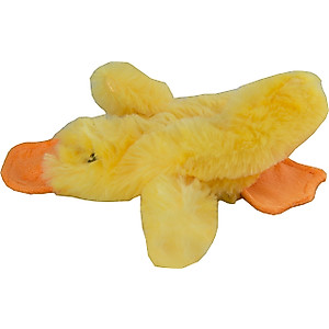 HUMMINGBIRD 8-Inch Small Duck Plush No-Stuffing Dog Toy Squeak Toy (Yellow)