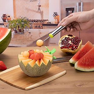 Watermelon Windmill Cutter Slicer, YIDADA Stainless Steel Shape Fruit Tools Quickly Cut Tool Kitchen Gadgets with Melon Scoop