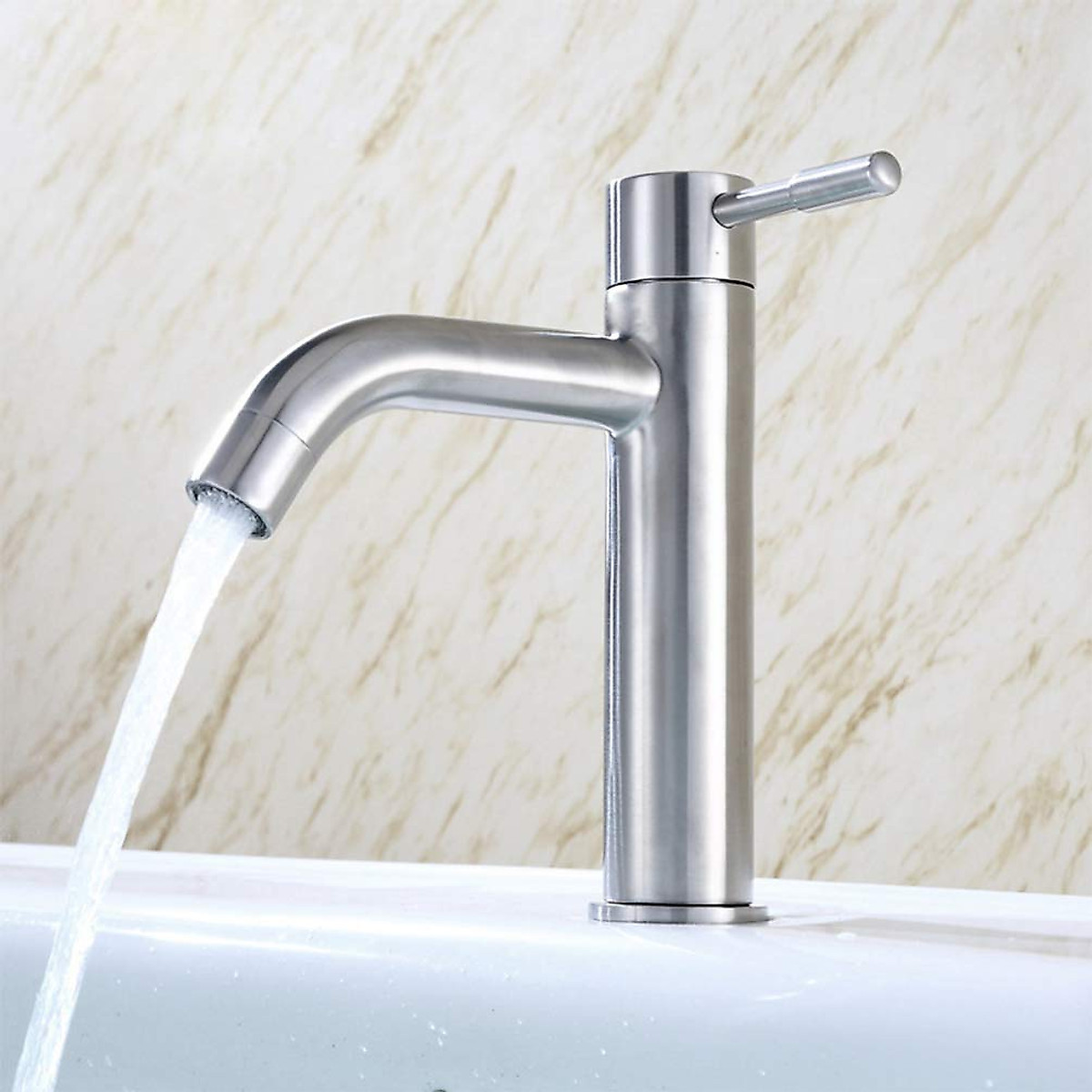 Vanity Faucet Single Hole Waterfall Faucet Water Tap Bathroom Accessories Mixer Tap Bathroom Waterfall Bathroom Faucet Waterfall Bath Taps Kitchen to Rotate Single Handle Metal
