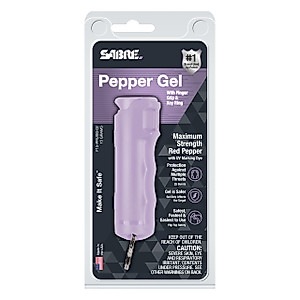 SABRE Pepper Gel with Fast Flip Top, Maximum Strength OC Spray, Snap Clip for Easy Carry and Fast Access, Finger Grip for More Accurate and Faster Aim, UV Marking Dye, 0.54 fl oz, Easy to Use Safety