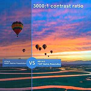 Mini Portable WiFi Projector 1080P-Supported for Outdoor - Native 720P Movie Projector Compatible w/ Smartphone, Laptop, DVD, with 100" Projector Screen for Home Entertainment, 60000 Hrs Lamp Lifetime