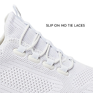 Avia Anchor Mesh Slip On Black Non Slip Shoes for Women, Comfortable Water Resistant Womens Food Service Slip On Sneakers - White, 6.5 Medium