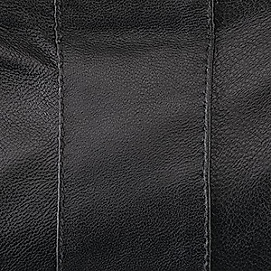 Fox Valley Traders Large Leather Coin Purse Clutch, Black - Measures 5 3/4" Wide x 4 1/4" High x 1 1/2" Deep