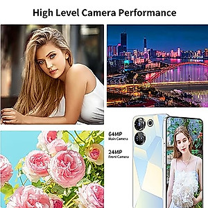 Echoamo 5G Unlocked Cell Phones, 6G+128GB Dual Sim Mobile Phone,U20 Smartphone Unlocked with Pen, 7.3 inch Waterdrop Screen Version Android Phone 48+108MP, 7300mAh,Fingerprint Lock&Face ID (White)