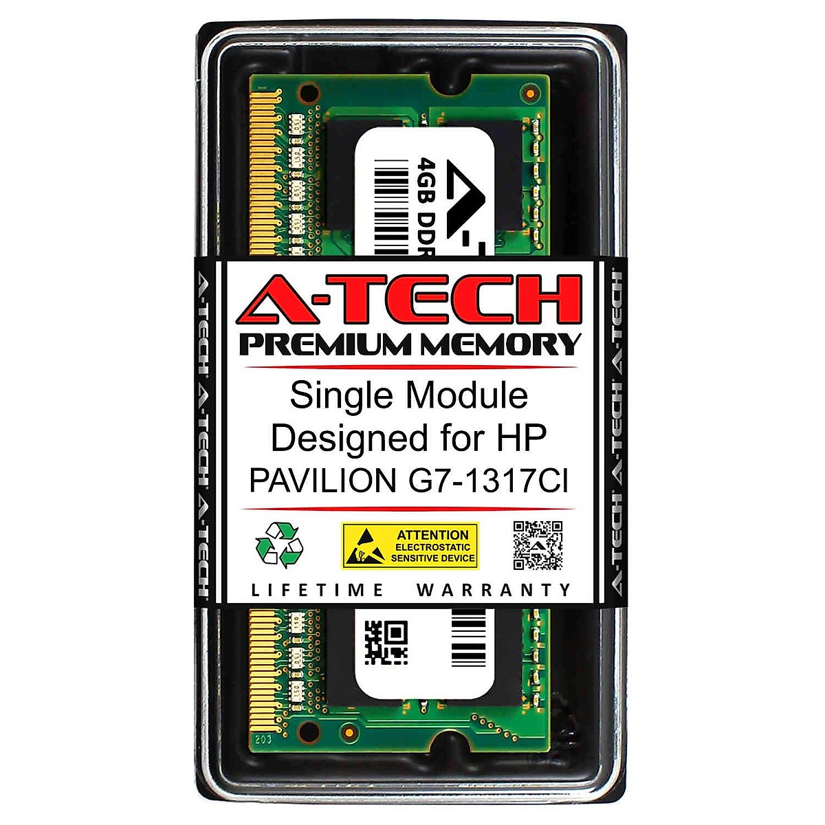 A-Tech 4GB RAM for HP Pavilion G7-1317CL | DDR3 1333MHz SODIMM PC3-10600 204-Pin Non-ECC Memory Upgrade Module