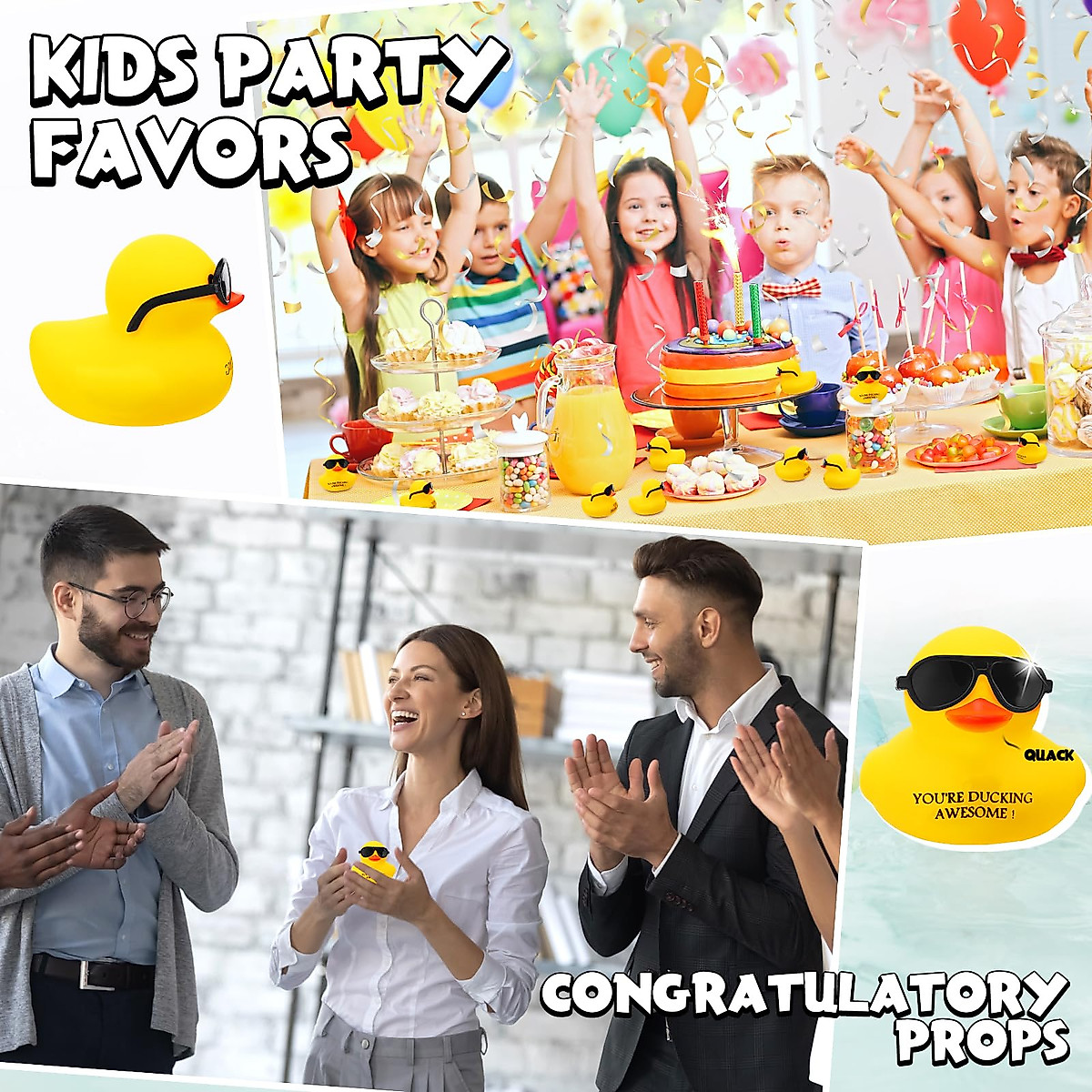 Glimin 80 Set Inspirational Appreciation Gift You're Ducking Rubber Ducks with Glasses Cheer up Card with Bag for Employee Team Staff Vet Tech Week Medical Assistant Thanksgiving Christmas