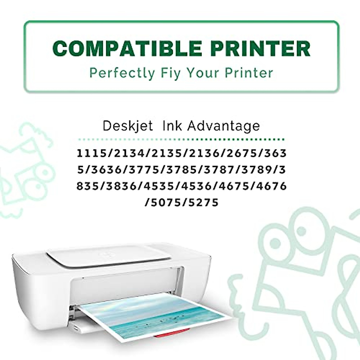 YATUNINK Remanufactured 664xl Ink Cartridge Replacement for HP 664XL 664 XL Black/Color Ink F6V30A F6V31A for DeskJet 1115 2135 3635 2138 3636 3638 4535 4536 4538 4675 4676 4678 Printer (2Pack)