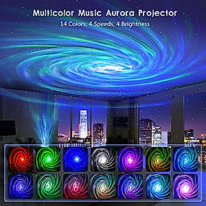 Star Projector Galaxy Light - Starry Night Light Projector with Remote Control, Timer & Bluetooth Speaker, Aurora Borealis Light Projector Galaxy Projector Night Sky Projector for Bedroom