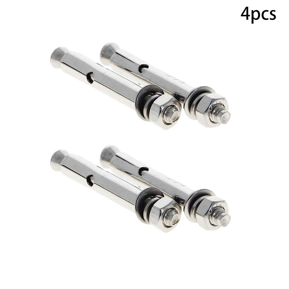 MroMax M6x60mm 304 Stainless Steel Expansion Bolts Hex Nuts Sleeve Anchor Fastener for Fence Home Installation Air Conditioning 4pcs