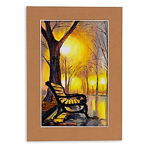 16x20 Mat Bevel Cut for 13.5x17 Photos - Acid Free Aged Oak Brown Precut Matboard - For Pictures, Photos, Framing - 4-ply Thickness