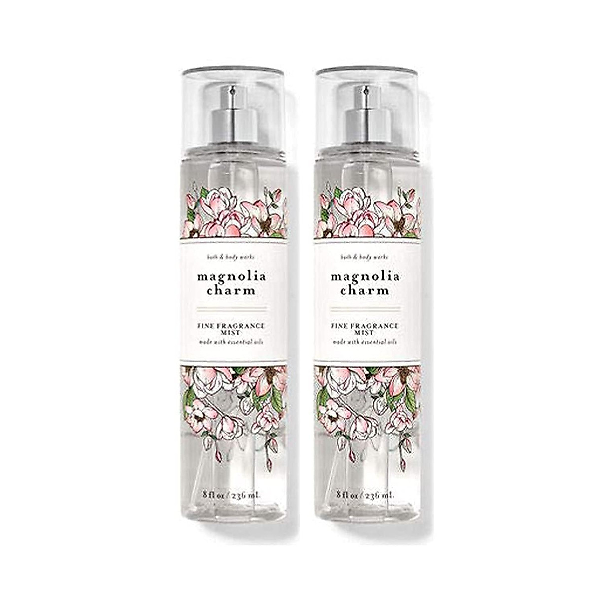 Bath and Body Works Magnolia Charm Fine Fragrance Mists Pack Of 2 8 oz. Bottles (Magnolia Charm)
