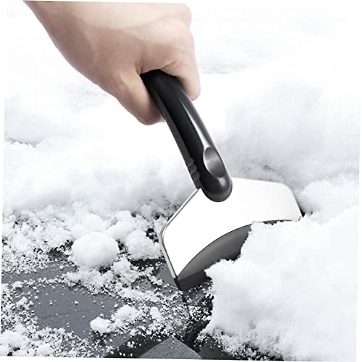 Yardwe 18 PCS Stainless Steel Snow Shovel Stainless Spatula Stainless Steel Scraper car Window Squeegee Snow Brush for car Auto Windshield Snowbrush car ice Scraper Frost Removal Shovel