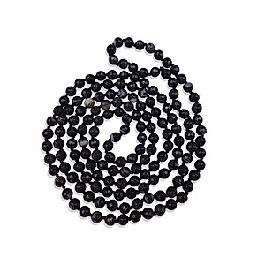 MGR 60-Inch Faceted Black Onyx Endless Infinity Long Beaded Necklace or Multi Strand Beaded Necklace.