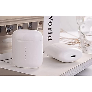 J No'el Wireless Headphones, Wireless Bluetooth 5.1 Earbuds Noise Cancellation in-Ear Built-in Mic with Charging Case for iPhone/Samsung/Android/iOS(White)