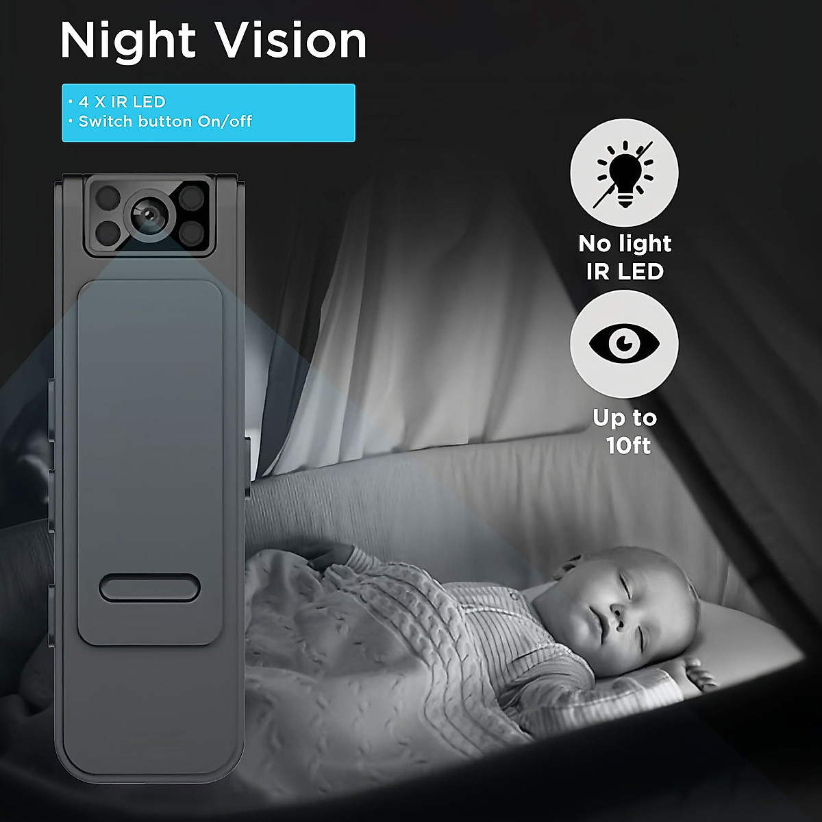 Sheawasy Body Camera 1080p, Wearable Body Worn Cameras, Pocket Bodycam for Law Enforcement, Security Guard, 4 Hours Battery Life, 32GB inside, for Indoor and Outdoor Us