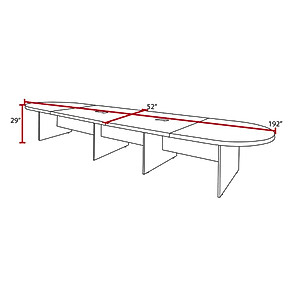 Regency with with 2 Power Data Grommets Legacy Modular Racetrack Conference Table, 192-inch, Mahogany