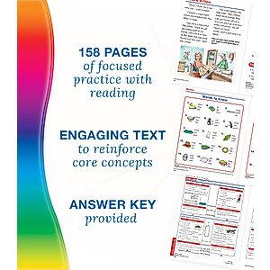Spectrum 1st Grade Reading Comprehension Workbook, Ages 6 to 7, Reading Grade 1, Letters and Sounds, Sight Words Recognition, and Nonfiction and Fiction Passages - 158 Pages (Volume 20)
