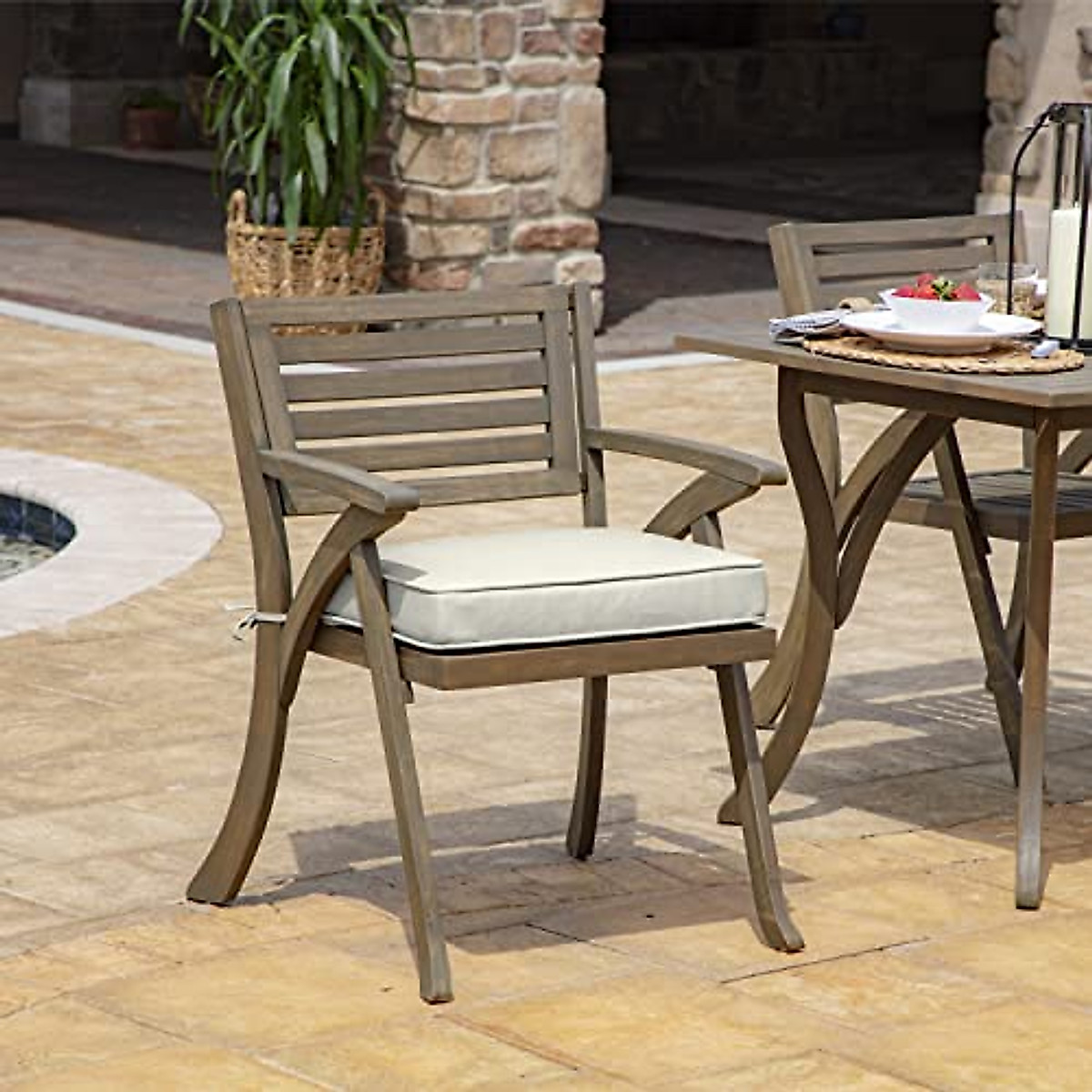 Arden Selections ProFoam Performance Outdoor Seat Cushion 18 x 18, Sand Cream