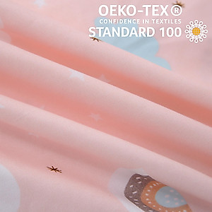 JSD Pink Unicorn Kids Duvet Cover Set Twin Size, 2 Piece Girls Printed Microfiber Bedding Comforter Cover with Pillow Sham Zipper Closure