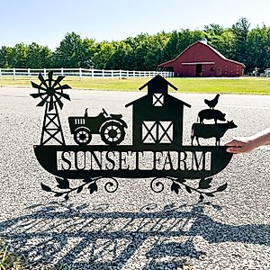 Personalized Farm Metal Sign Farm Sign Personalized Farmhouse Sign Custom Farm Decor Custom Farmhouse Decor Metal Farm Sign Farm House Decor
