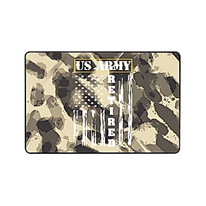 Army Retired American Flag Area Rug Living Room Bedroom Kitchen Sofa Bedside Carpet Floor Mats 72"X48"