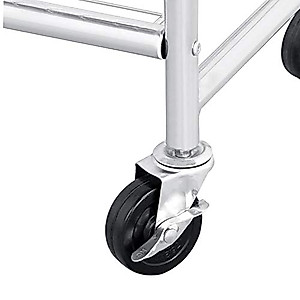 Yaheetech Wire Commercial Rolling Laundry Cart Bulter Garment Rack,Laundry Butler Storage Rack,w/Hanging Drying Rack Wash Basket/Bag Mesh Collapsible Racks on Wheels