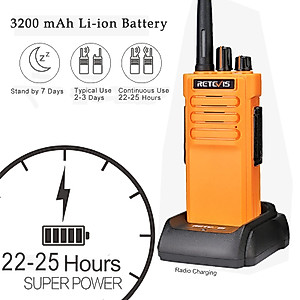 Retevis RT29 Walkie-Talkies Long Range for Adults, Strong Penetration Two Way Radios with 3200mAh Rechargeable, Professional 2 Way Radios Long Range for Hunting(3 Pack)