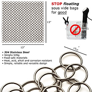 TopHat Sous Vide Sinker Food Grade Weights (1.2 LB) Heavy-Duty Stainless Steel Weights with Clips for Precise Cooking - Food Grade Sous Vide Accessory - Safe and Convenient Sous Vide Cooking Solution