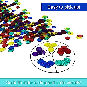 MR CHIPS Plastic Bingo Chips for Games 5,000 Count Bag - Solid and Transparent Colors Counting Black 7/8 Inch