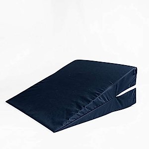 Hermell Products Foam Slant with Blue Polycotton Zippered Cover, 10-Inch