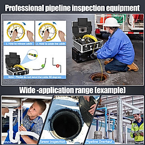 TacleeKii Sewer Camera 165FT - Connects to External Monitor, Plumbing Snake Cam with DVR, for Sewer Line, Drain, Duct, Plumbing