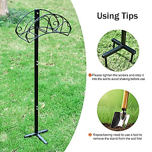Garden Hose Holder - CreiYuan Water Hose Stand Freestanding Metal Hose Hanger, Detachable Heavy Duty Hose Storage Stand for Outdoor (Love Heart)