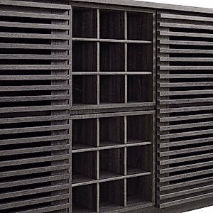 Modway Render Mid-Century Modern Wine Bar Cabinet in Charcoal 17 x 46 x 37