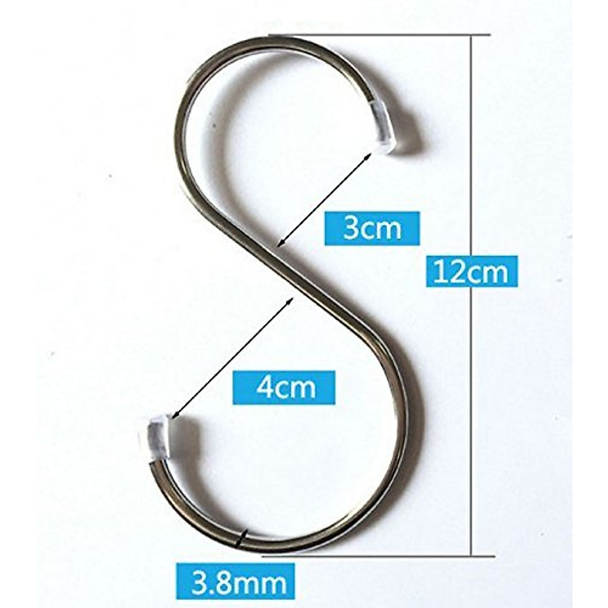 GCA 10 Pack 304 Stainless Steel Heavy-Duty S Shaped Hooks Kitchen Pot Pan Hanger Clothes Storage Rack