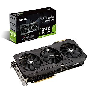 ASUS TUF Gaming NVIDIA GeForce RTX 3090 OC Edition Graphics Card- PCIe 4.0, 24GB GDDR6X, HDMI 2.1, DisplayPort 1.4a, Dual Ball Fan Bearings (Renewed)