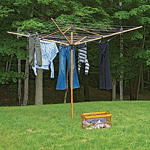 Greenway GCL9FAB Large Outdoor Bamboo Rotary Clothesline