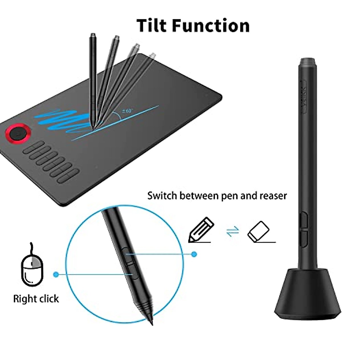 VEIKK A15Pro Graphics Drawing Tablet 10 x 6 Inch Digital Pen Tablet with 12 Shortcut Keys -1 Quick Dial and Battery-Free Passive Stylus,Supports Tilt Function,for Mac/Chrome/Windows/Linux/Android OS