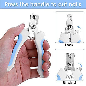 ID Pets Nail Clippers with Safety Guard to Avoid Over-Cutting, Safe Professional Grooming Tool for Dog & Cat (Blue)