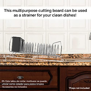 Clear Acrylic Cutting Board 24" x 18" with 1 Inch Lip Countertop Charcuterie Chopping Block and Several Rubber Bumpers by Marketing Holders